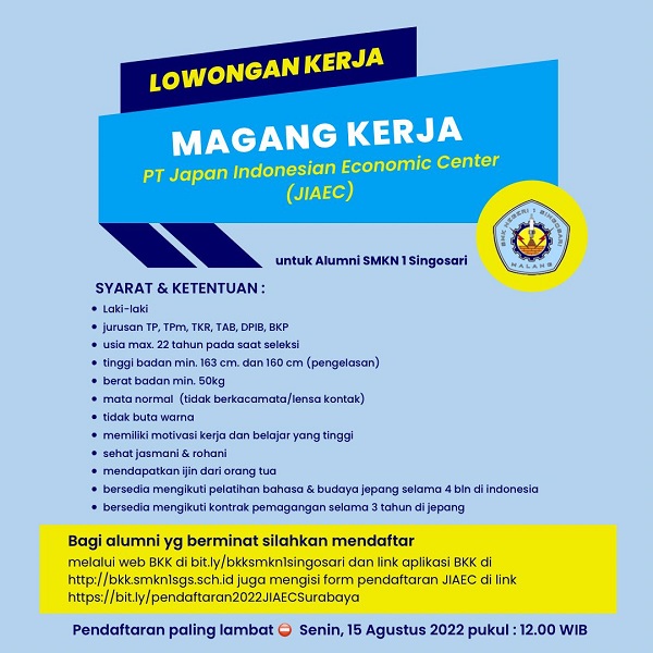 📌 LOWONGAN MAGANG KERJA KE JEPANG 📌 PT. JAPAN INDONESIAN ECONOMIC ...